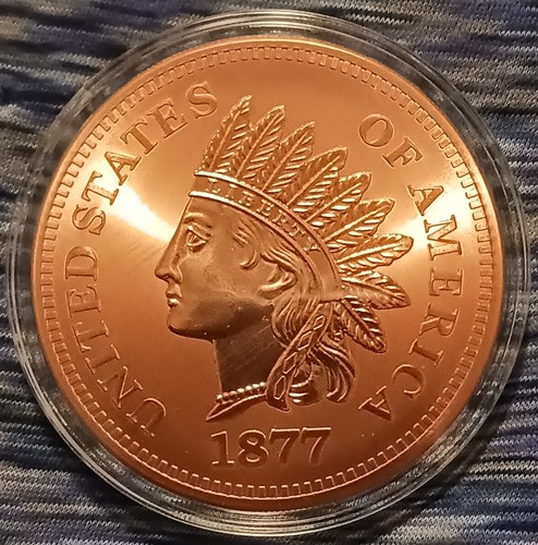 5 oz .999 Fine Copper Round – 1877 Indian Head Penny Design and ...