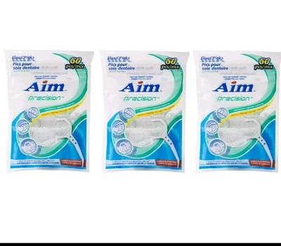 3X Aim Precision Dental Flossers Angled Picks (60 Count/bag) 60/bg (U.S ...