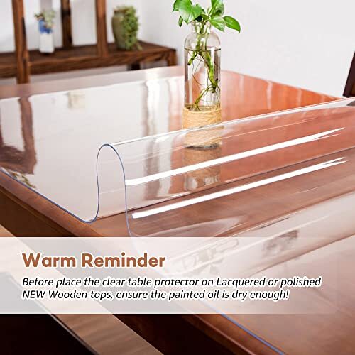 34 X 72 Inch 1.5mm Thick Clear Pvc Dining Room Table Protector ...
