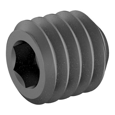 M4 x 4mm Lg, (M4x0.7 Thread) Socket Set Screw, Cupped Point, Black ...