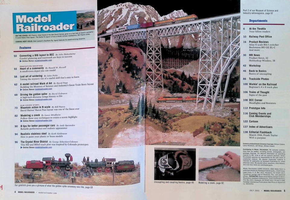Model Railroader Magazine July 2003 Santa Fe N Scale Layout, Golden ...