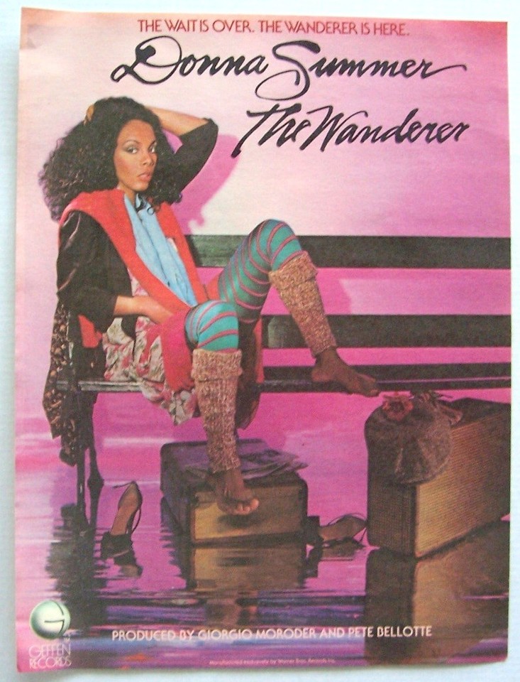 DONNA SUMMER 1980 vintage POSTER ADVERT THE WANDERER Giorgio Moroder ...