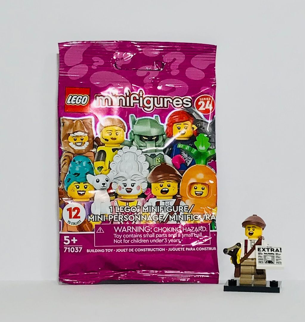 New Lego Collectible Minifigures 71037 Series 24 Newspaper Kid Building ...
