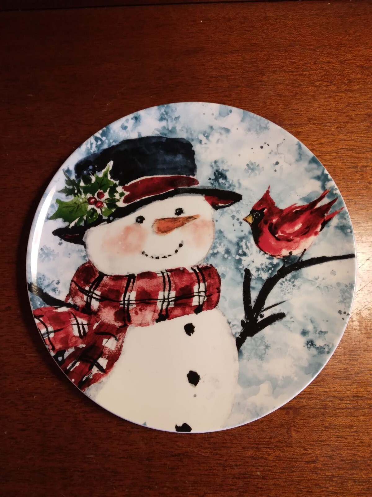 Certified International Susan Winget SNOWMAN & CARDINAL Cookie Dessert ...