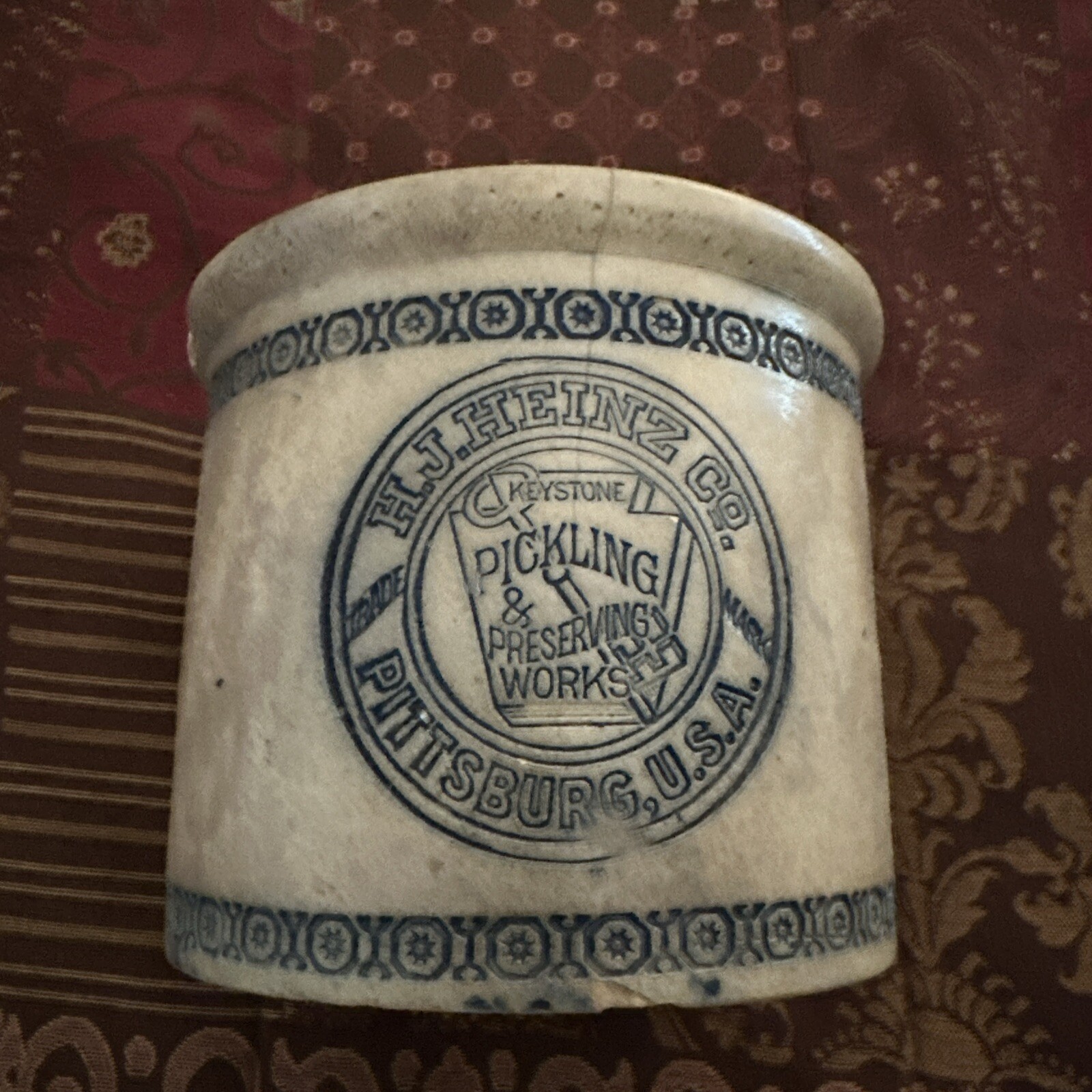 H. J. Heinz Co. Pickling & Preserving Works CROCK Pittsburg, Steelers ...