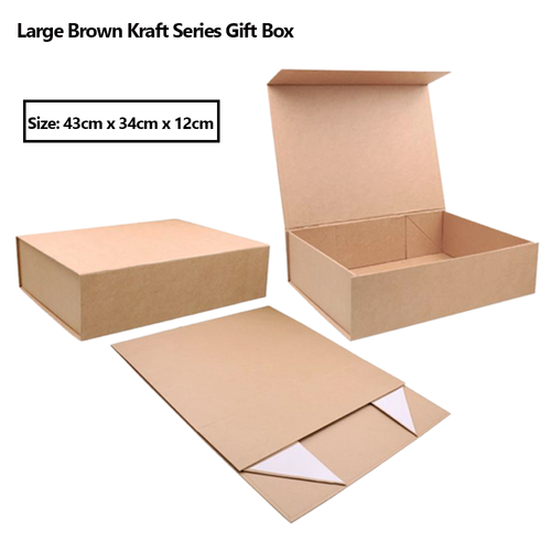 Large Kraft Boxes Cardboard Wedding Party Wrapping Hamper Packaging ...