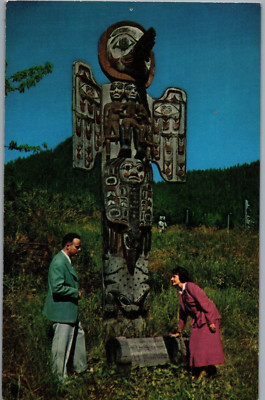 Alaska Totem Pole with Tourists and Pan Am Promo Postcard | eBay