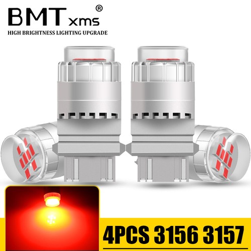 4pcs Red LED Brake Tail Light Bulb 3157 3057 4157 For Ford F-150 F-250 ...