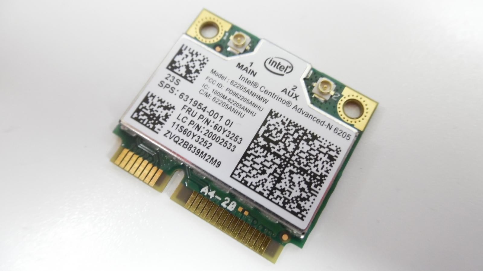 INTEL CENTRINO ADVANCED-N 6205 WIRELESS PCI EXPRESS 62205ANHMW 2.4/5Ghz ...