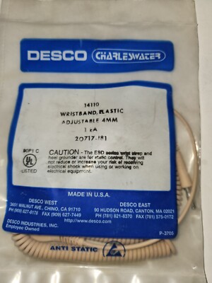 Desco 14110 Coiled Grounding Strap Cord, 10ft. Beige - New! | eBay