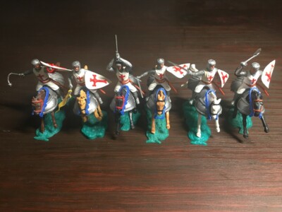 Timpo 1st Series Crusaders Mounted - Armoured Caparisons - Complete Set ...
