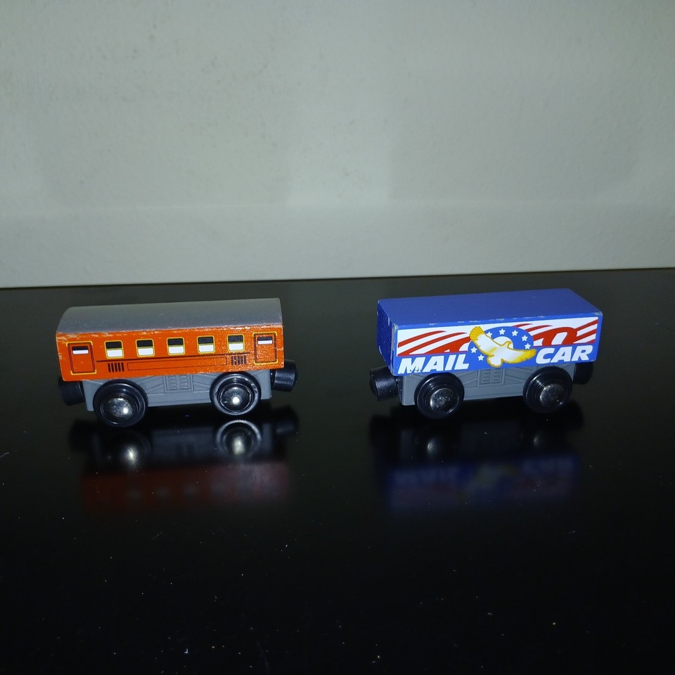 Geoffrey Wooden Train LOT Passenger Mail car Car Fit BRIO/Thomas ...