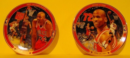 MICHAEL JORDAN’S NBA PLATES – “Record 72 Wins" and "Most Valuable ...