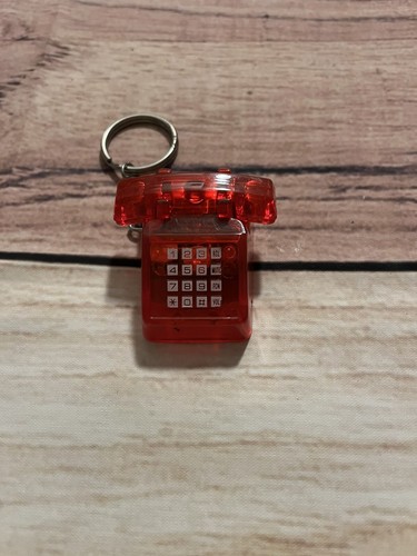 Vintage Translucent Phone Keychain Red 90s Y2K Rare HTF Rotary | eBay