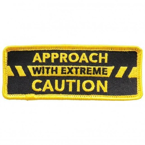 APPROACH WITH EXTREME CAUTION, Iron On PATCH, Officially Licensed Patch ...