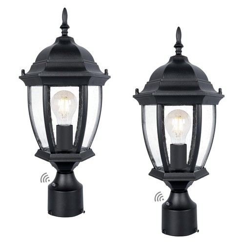 18in Dusk to Dawn Outdoor Post Light Fixture Aluminum Exterior Pole ...