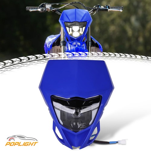 LED Dirt bike Headlight DRL w/ Blue Bazel For Yamaha WR450F WR250F 2007 ...