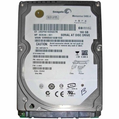 Disque Dur 160 Go Seagate Sata 2,5" Interne Momentus St9160827as Non ...