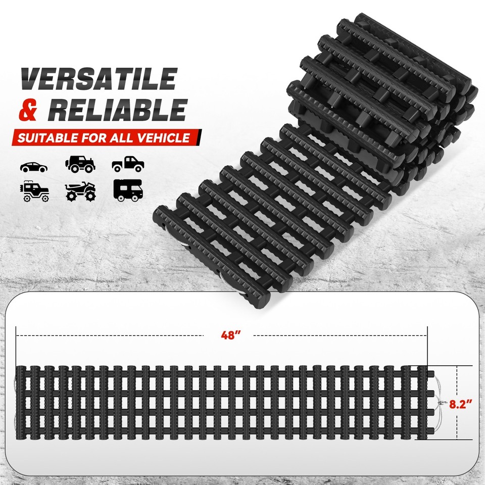 2 Pcs 10 Ton 48" for Cars Trucks Sand Snow Recovery Traction Tracks ...