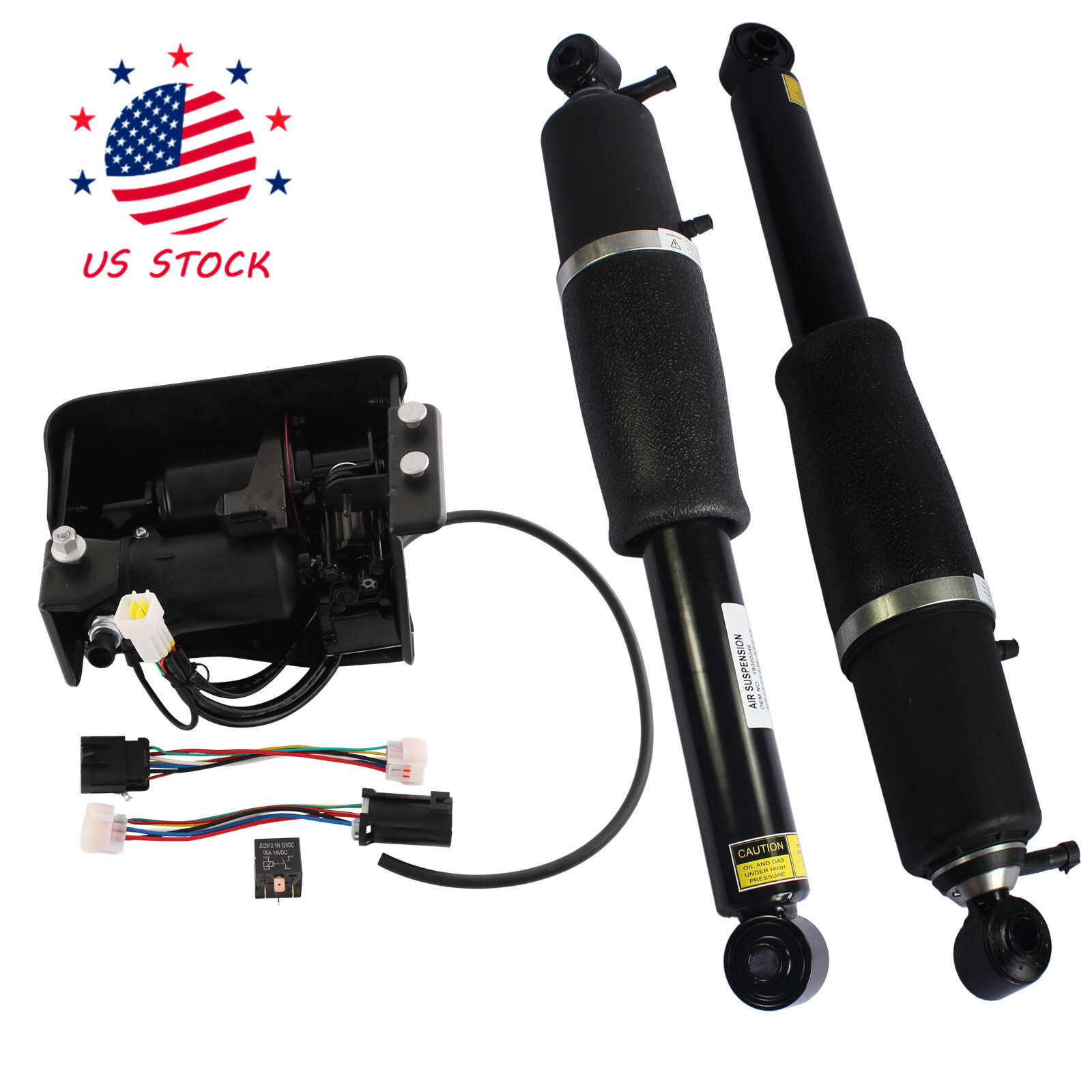 Rear Pair Air Suspension Shocks & Compressor For Escalade Suburban ...