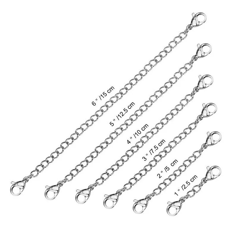 2-Pack Extender /Safety Chain Extender Necklace Bracelet Lobster lock 1 ...
