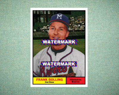 Frank Bolling Milwaukee Braves 1961 Style Custom Baseball Art Card | eBay
