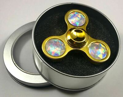Accented Gold Metallic Tri Fidget Spinner (white) - Handheld Toy | eBay