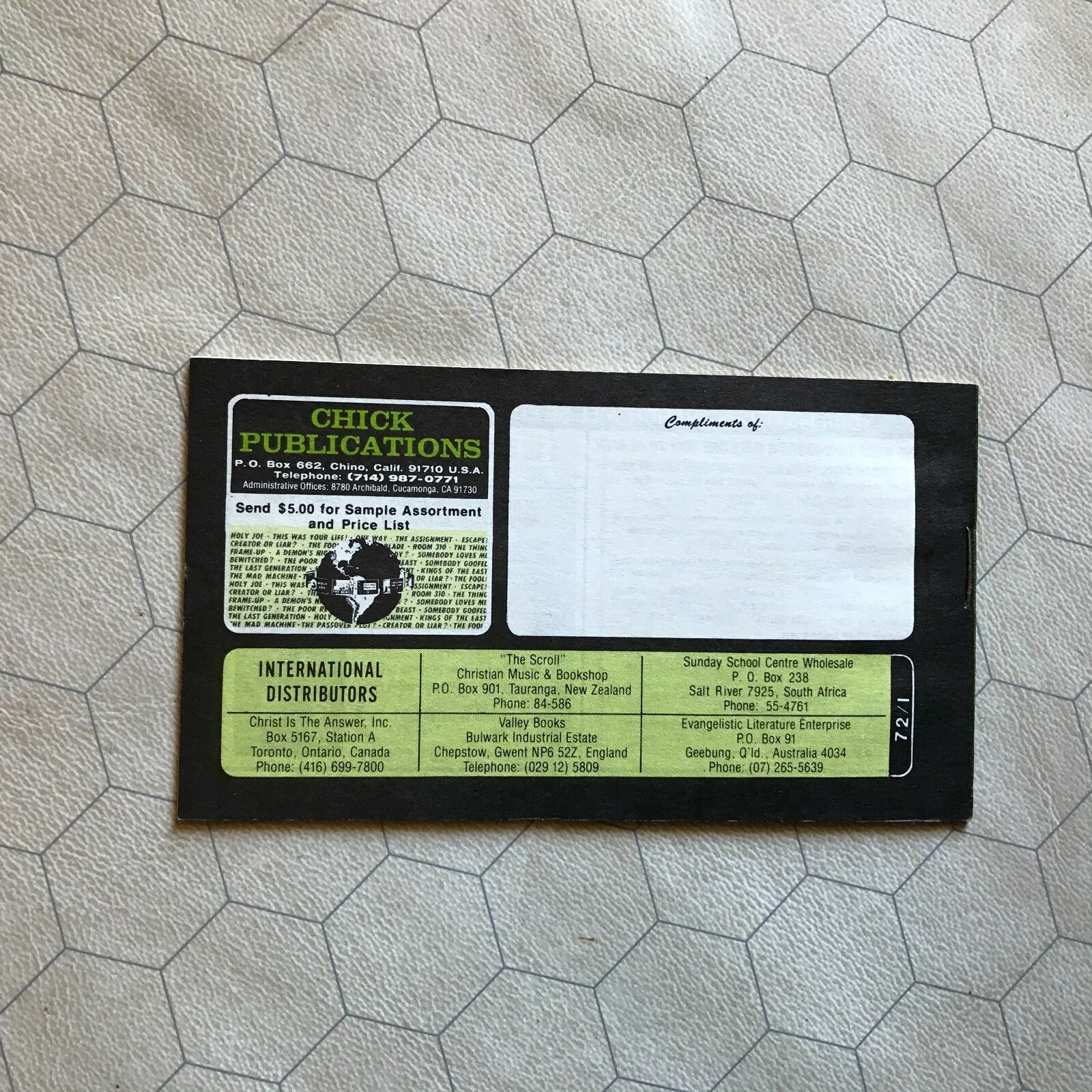 Jack Chick Tract The Mad Machine 1975 original vintage 72/1 jesus ...