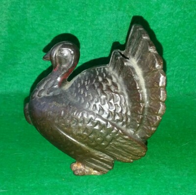 Vintage Cast Iron Still Coin Penny Bank Turkey Bird | eBay