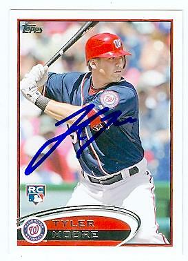 Tyler Moore autographed baseball card (Washington Nationals) 2012 Topps ...