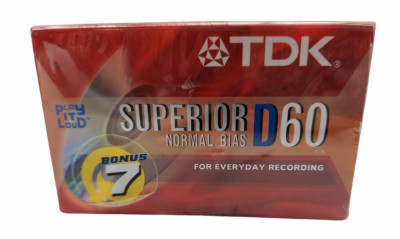 New Lot of 7 TDK D60 Minute Blank Audio Cassette Tapes Normal Bias ...