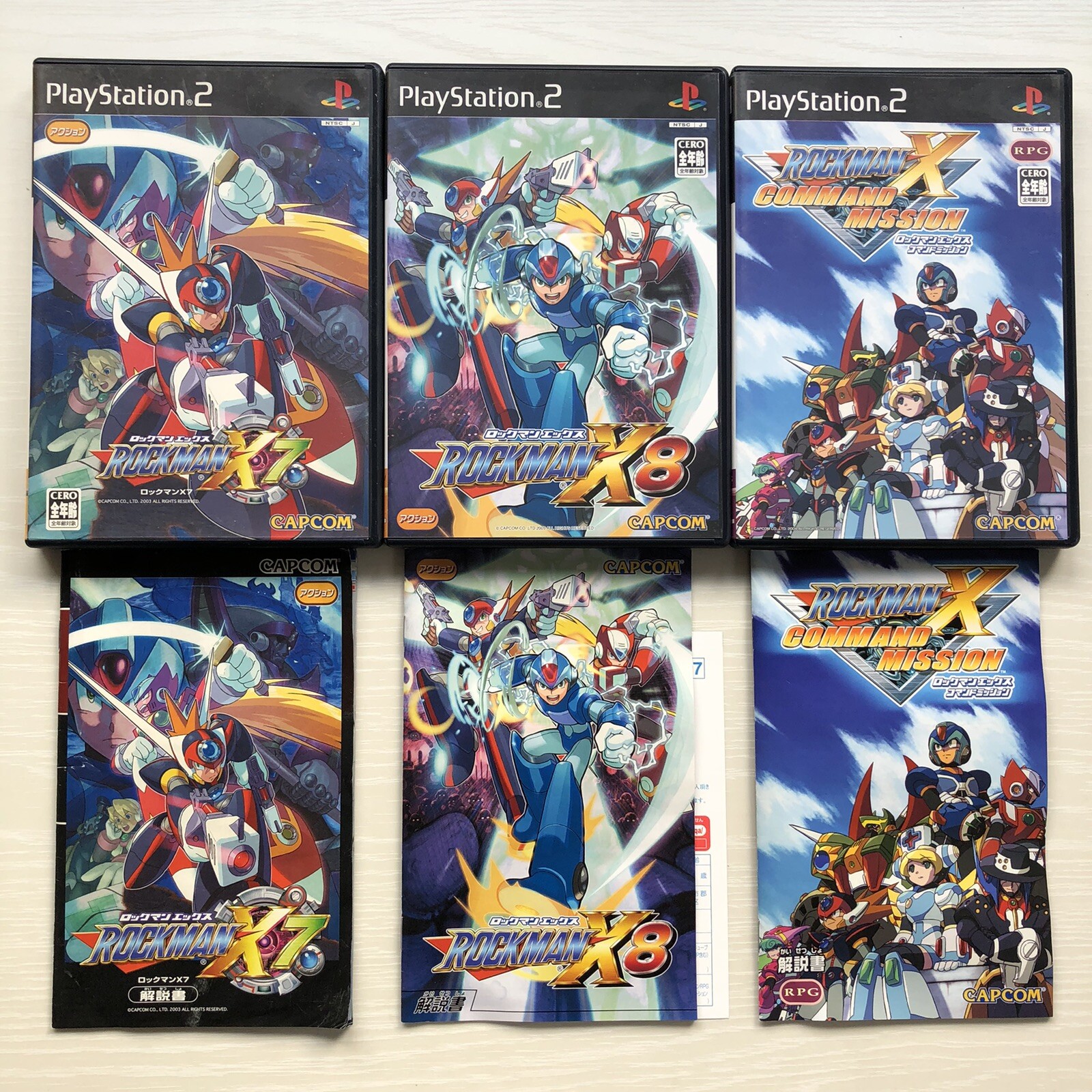 PS2 Rockman X7 X8 X Command mission Megaman set of 3 games import from ...