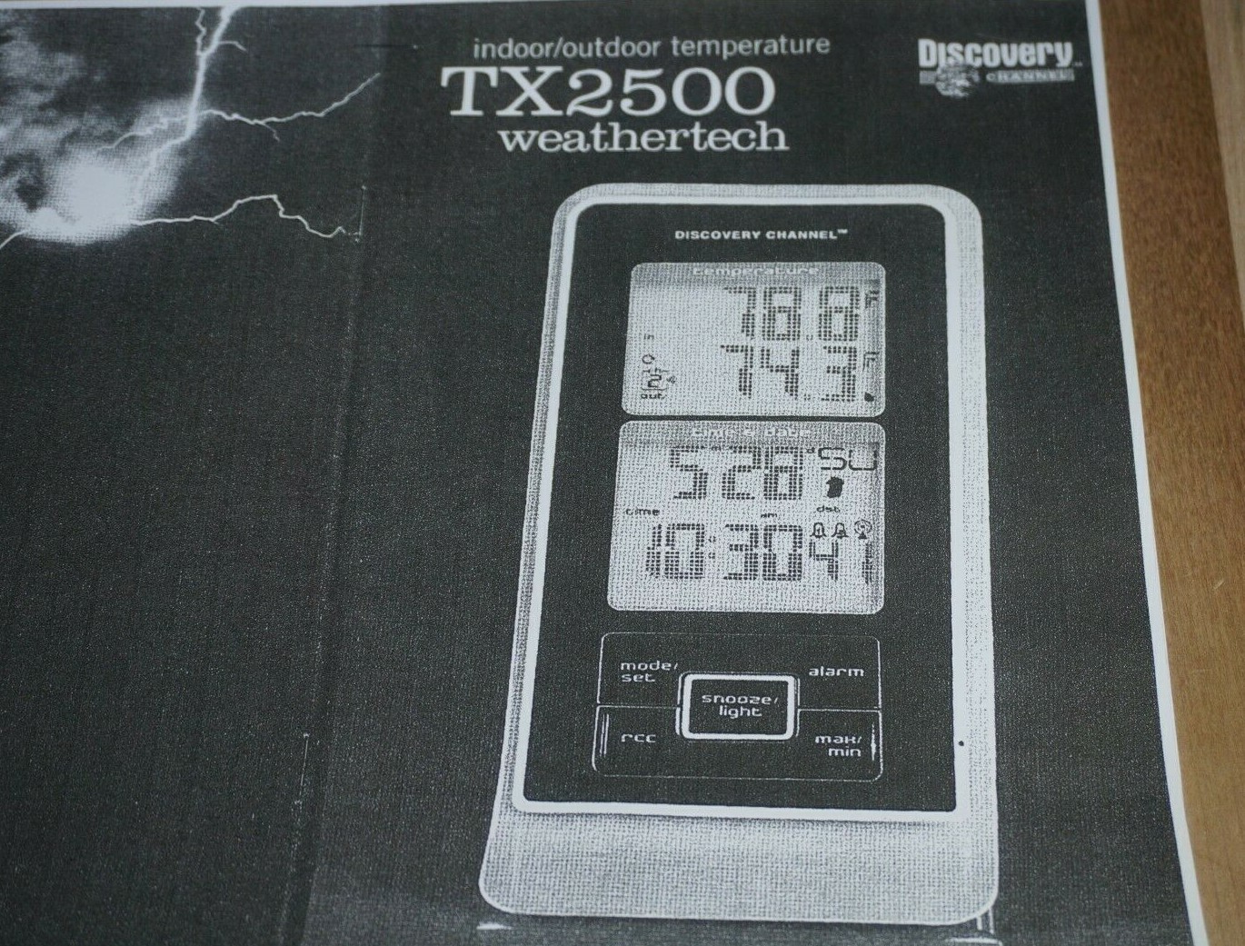Rare DISCOVERY CHANNEL TX2500 Weathertech Indoor/Outdoor Weather ...
