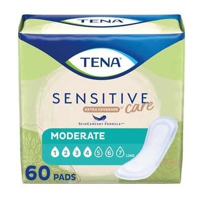 Tena Intimates Moderate Long Incontinence Pads 60 Count Breathable ...