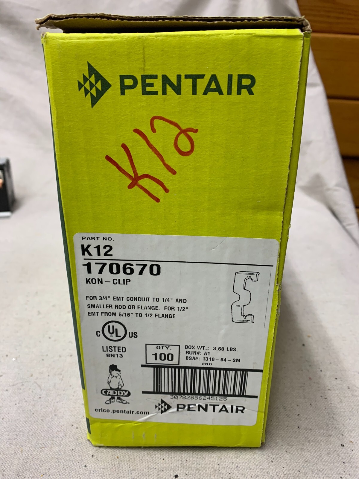 Caddy/Pentair/Erico K12 conduit clips for 3/4" EMT pipe, 100 Qty. | eBay