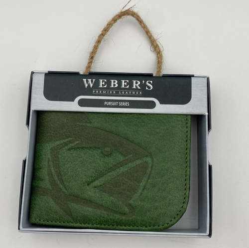 Pursuit Series Radius Bass Fishing Wallet Full Grain Leather Green RFID ...