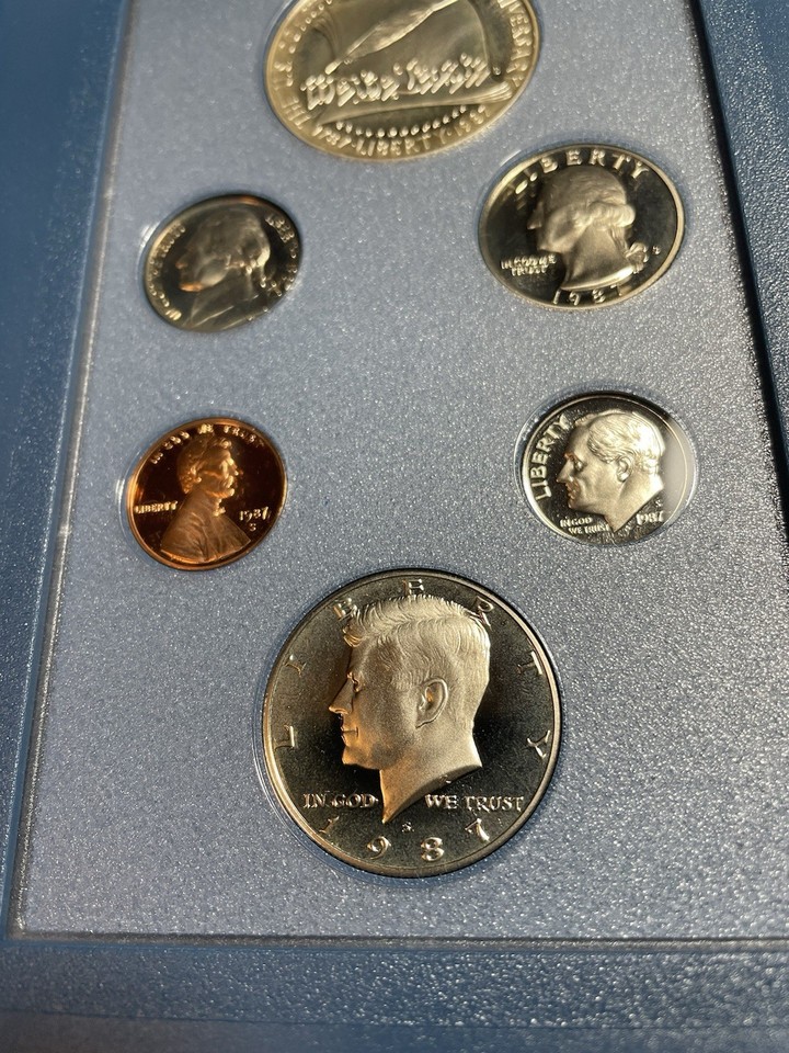 1987 Prestige Proof Set Constitution Silver Dollar U.S. Mint Original ...