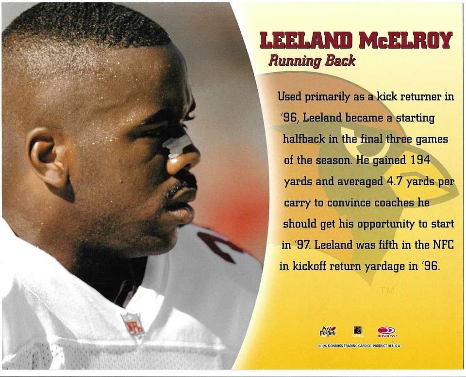 Leeland McElroy 1997 LEAF NFL SIGNATURE 8x10 JUMBO AUTOGRAPH CARD ...
