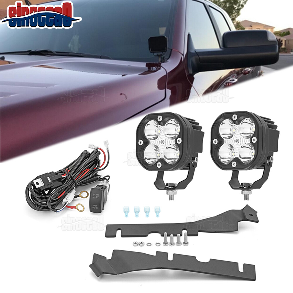 Hood Light Mount Dodge Ram Hood Light Brackets (2019-2024 2500/3500 ...