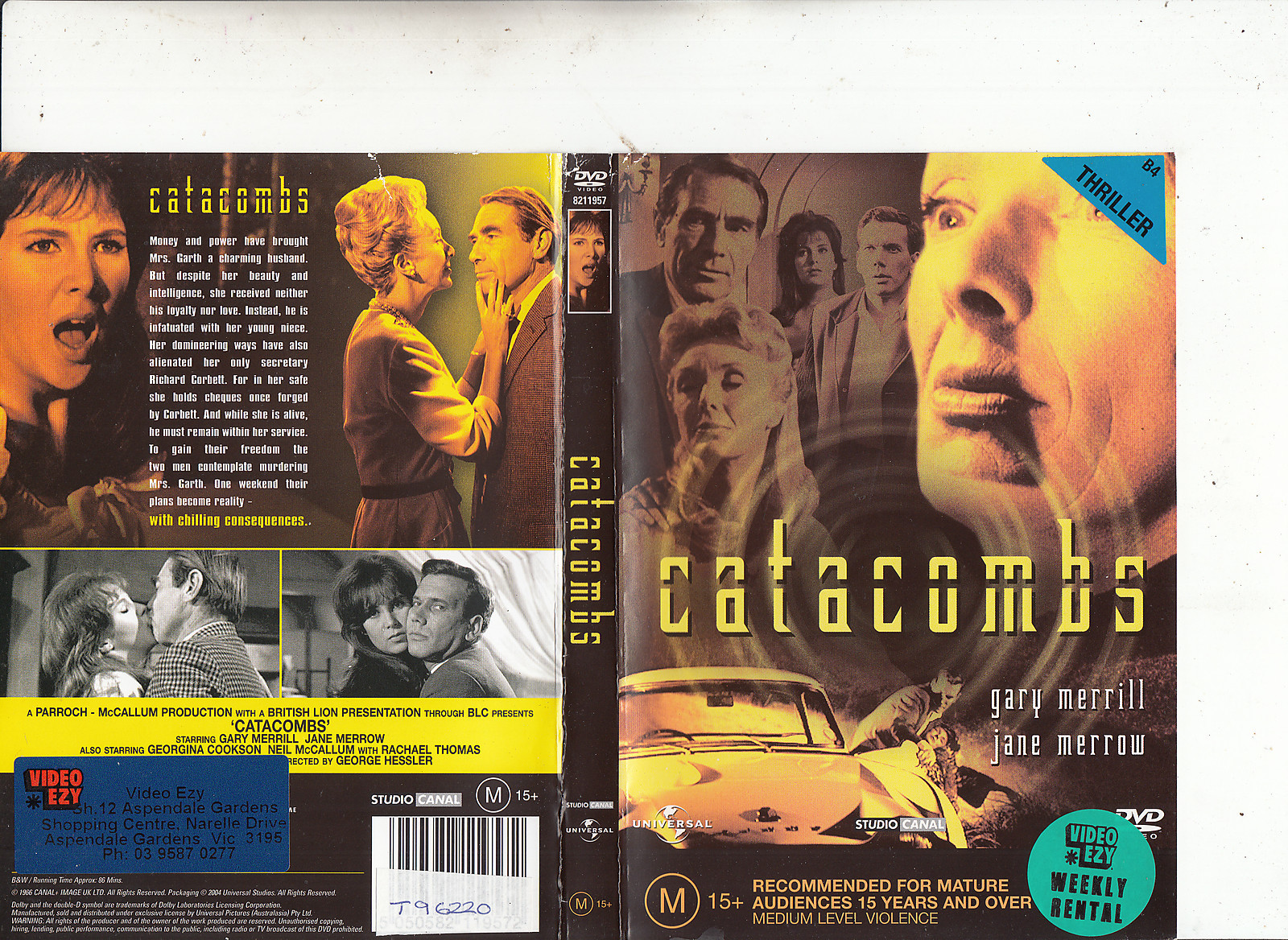 Catacombs-1966-Gary Merrill-Movie-DVD | eBay