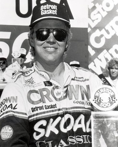 Phil Parsons celebrates in Victory Lane after winning the Winston 5 ...