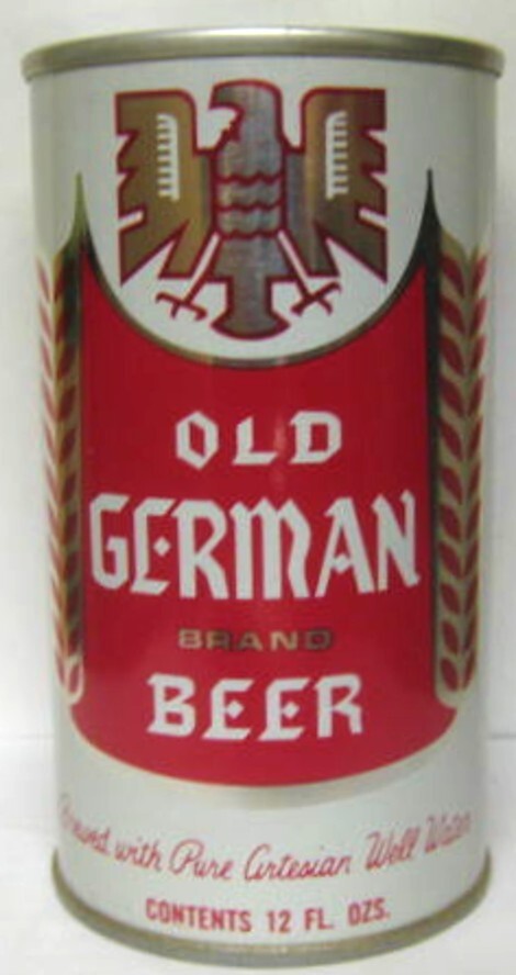 OLD GERMAN BEER ss CAN with EAGLE, Eastern Brwy, Hammonton, NEW JERSEY ...