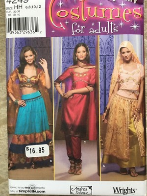 Simplicity Pattern 4249 Misses Belly Dance Costumes / Bollywood Sz 6-12 ...