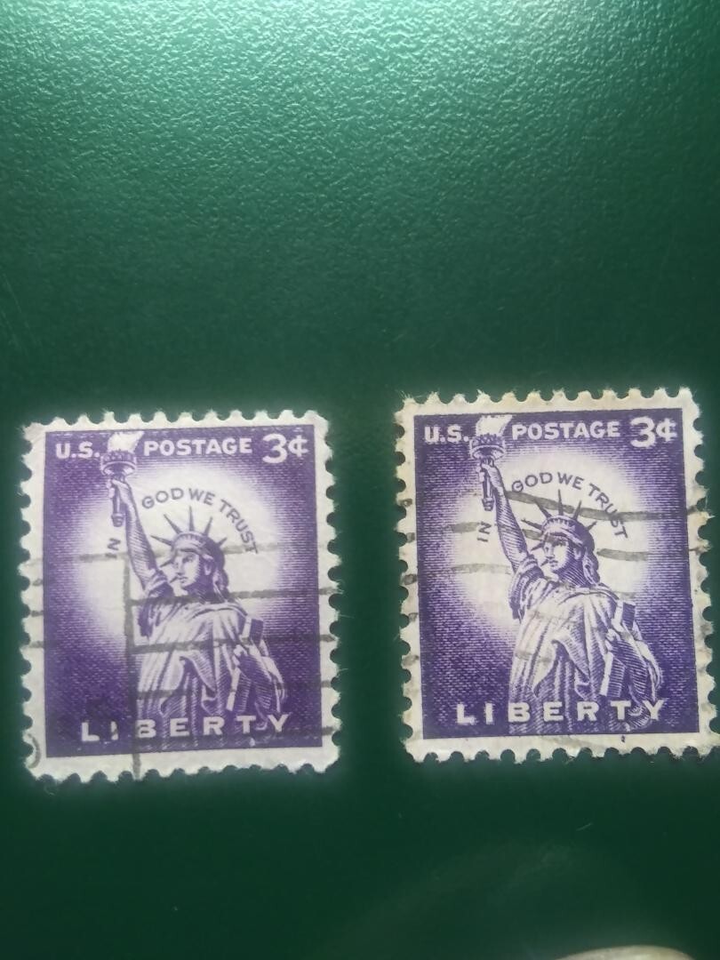 Rare 3 Cent Liberty Purple Stamp (2) Good Condition | eBay
