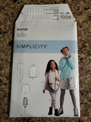 Simplicity Sewing Pattern R10720 Children's and Girls' Sportswear | eBay