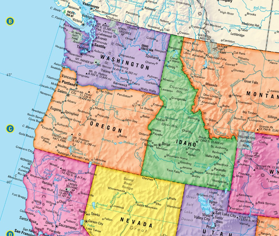 Cool Owl Maps United States Wall Map Poster 24"x20" US Flags - Paper | eBay