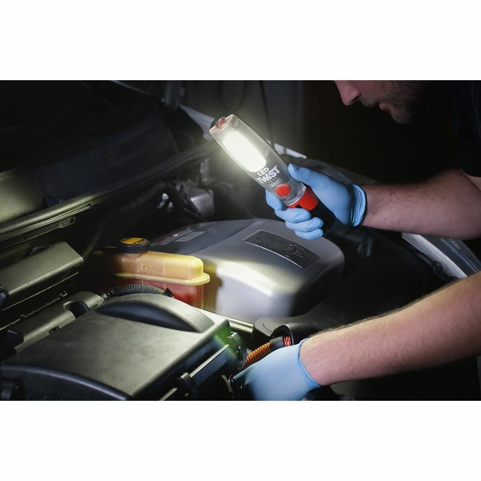 Sealey Rechargeable Inspection Lamp 360 Twist 8W COB LED Light 1000 ...