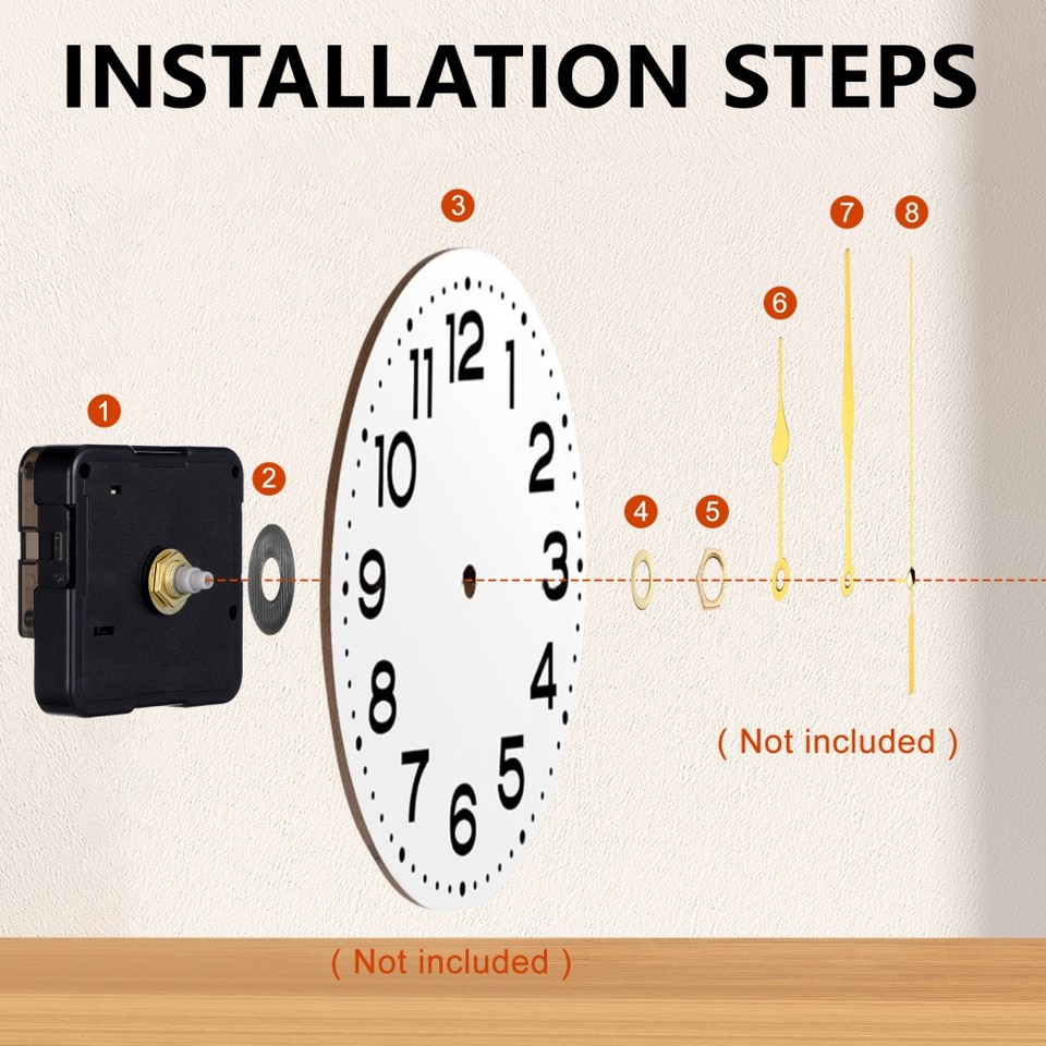 2 Pack Clock Working Replacement Quartz 12888 Movement Set Short Shaft ...