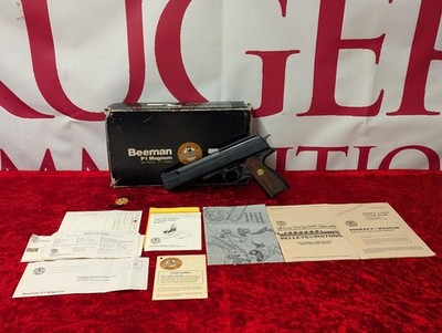 BEEMAN P1 MAGNUM AIR PISTOL .177 CAL WEST GERMANY W/BOX ALL PAPPER W ...