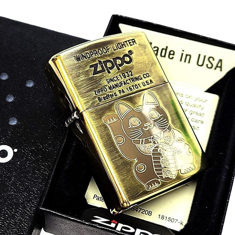 ZIPPO Lighter Lucky Cat Good Luck ZIPPO Good Luck Sculpture Amulet ...